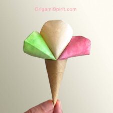 Make a Delightful Origami Three-Scoop Ice Cream Cone – Leyla Torres ...